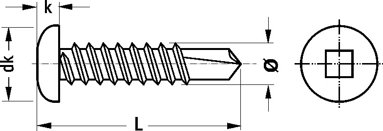 Bohrschraube, Bohrschraube, ähnlich DIN 7970 / DIN 7504, ISQ, ZI, Form ...